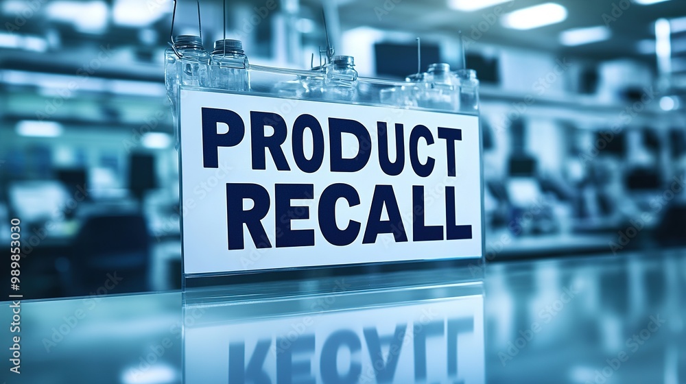 Recalled product labeled with the words "PRODUCT RECALL" prominently ...