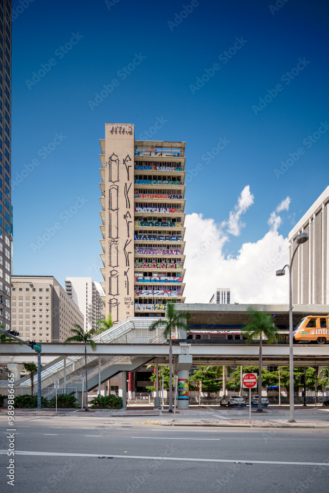 Vitas Building Downtown Miami shut down and covered in graffiti Stock ...