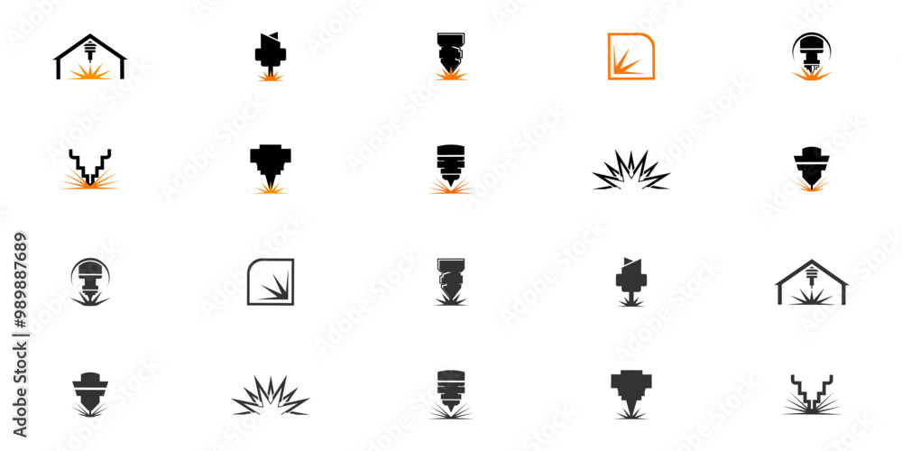 laser cutting logo designs, editable laser cutting icons, cnc logo ...