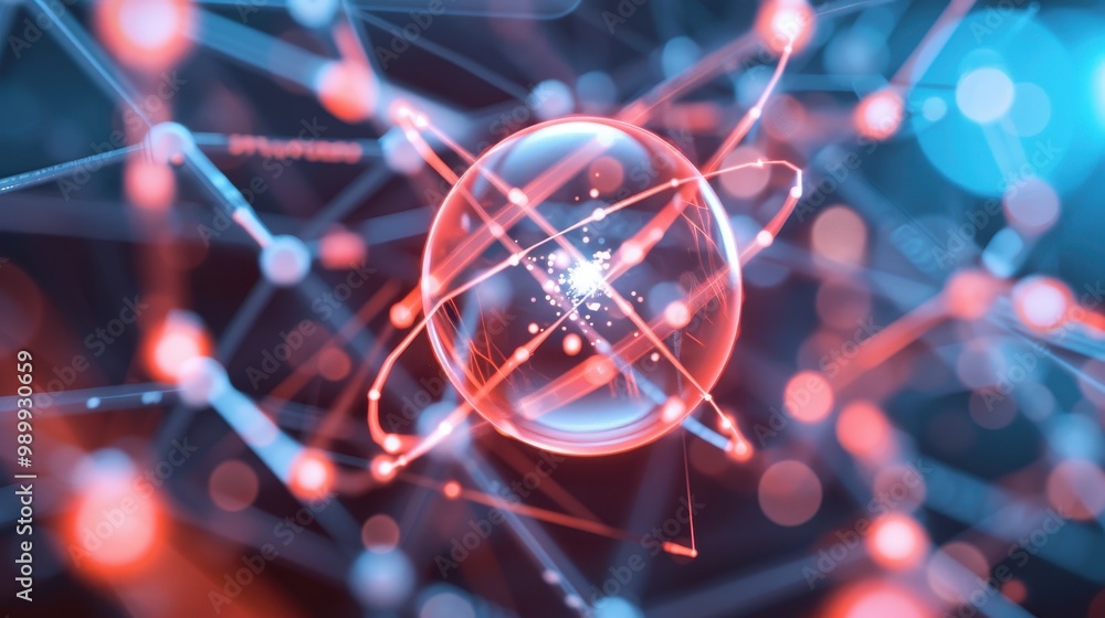 Futuristic Atomic Structure, a visual representation of atomic nuclei ...