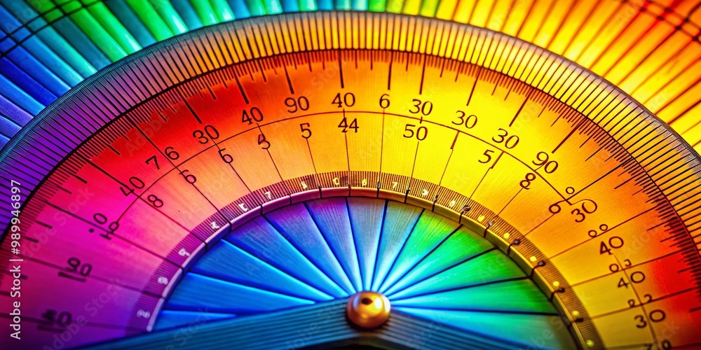 Measuring an angle of 160 degrees with a protractor for educational and ...