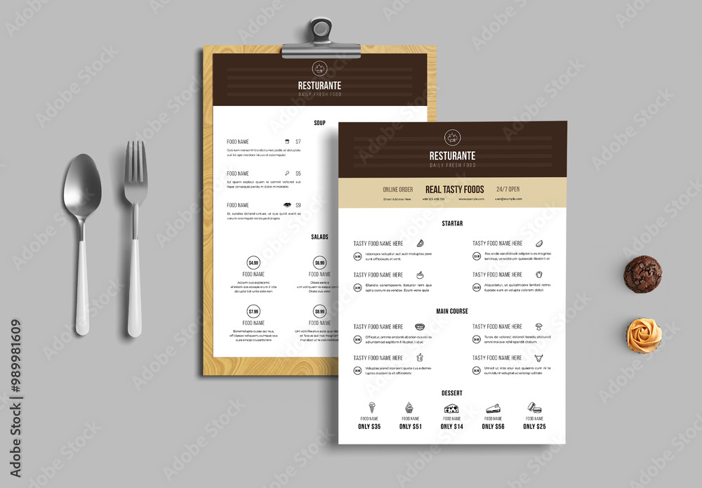 Restaurant Food Menu Layout Stock Template | Adobe Stock