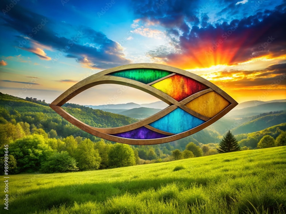 Symbolic Jesus Fish Emblem Representing Christianity and Faith with a ...