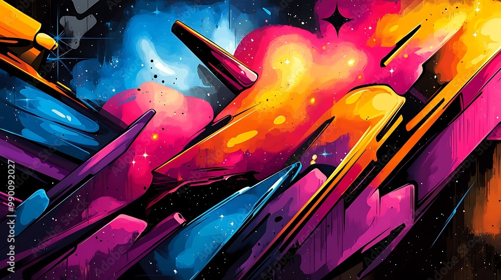 Abstract cosmic vibes, glowing nebula shapes and swirling galaxies ...