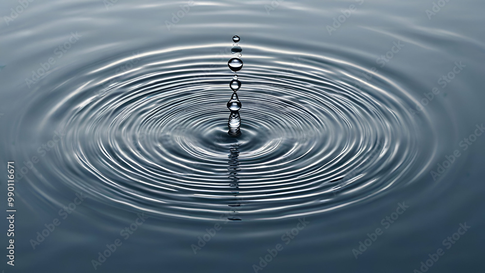 Water drop creating ripples in a body of water A drop of water falls ...