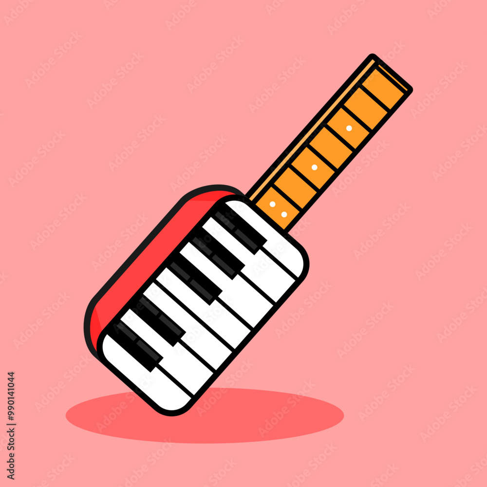 Keytar music instrument cartoon vector illustration. Suitable for ...