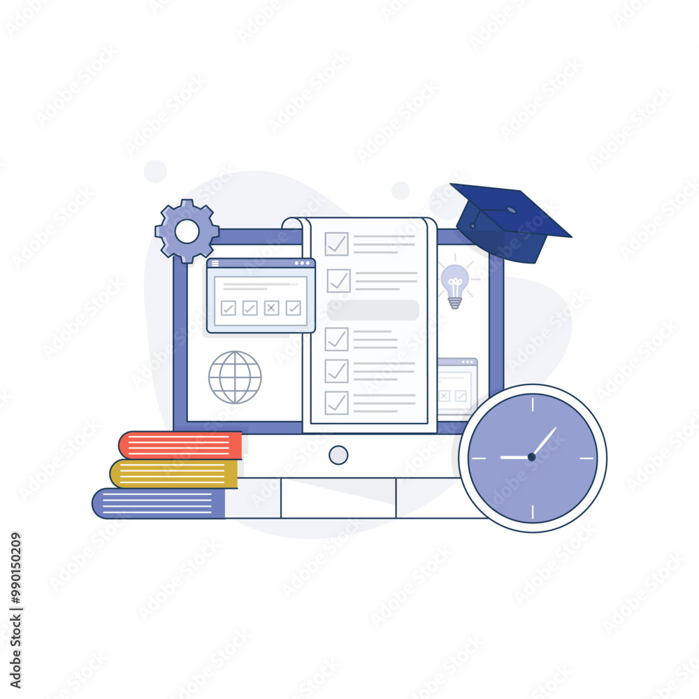 Concept of online exam, internet quiz, and online education in modern ...