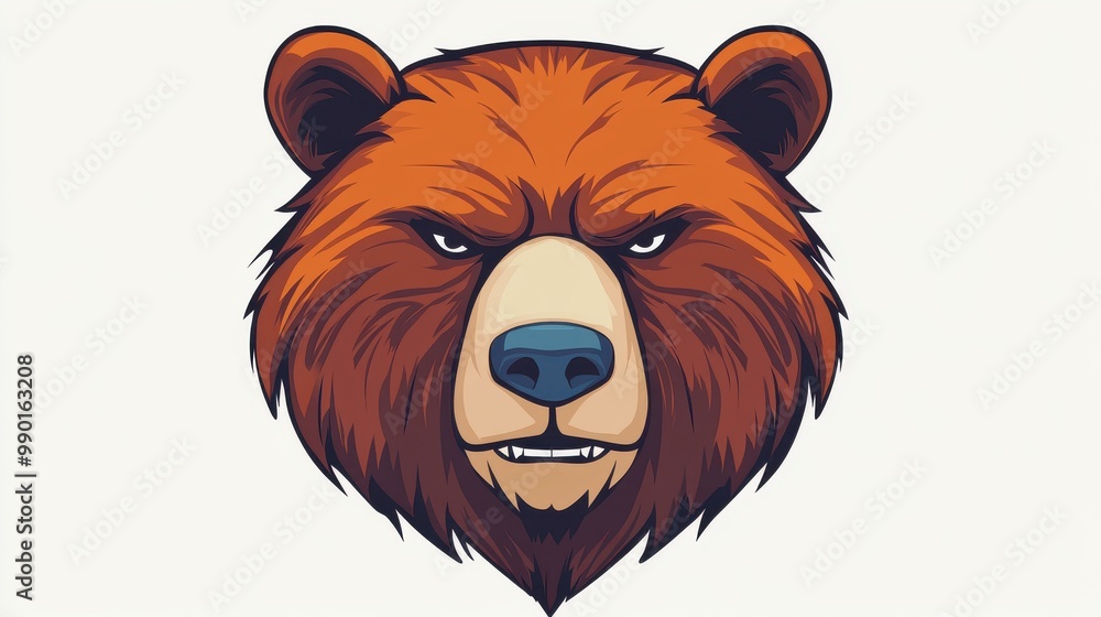 Enjoy a playful cartoonstyle bear mask illustration, set on a crisp ...