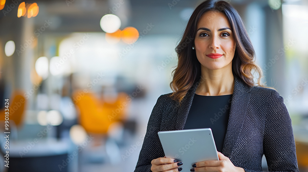 Woman tablet and business portrait in an office for management ...