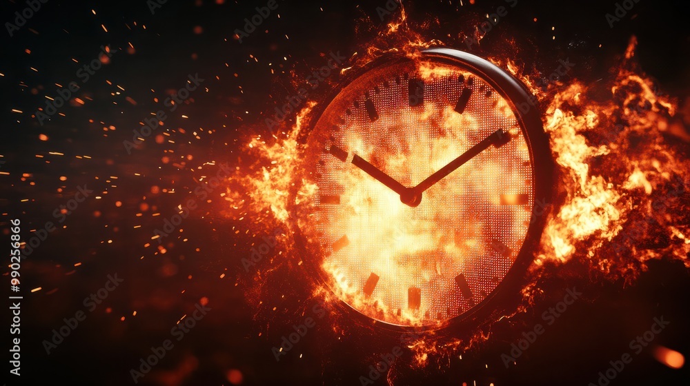 background with clock Time for Action Clock the digital clock explodes ...