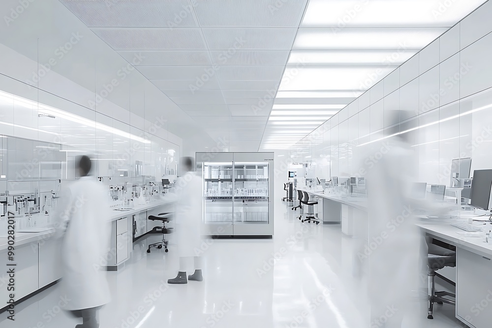 Advanced Chemistry Research Laboratory Design with White Lab Benches ...