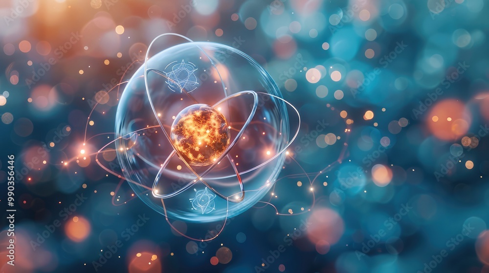 Visualization Of Atomic Structure With Electrons Orbiting A Nucleus