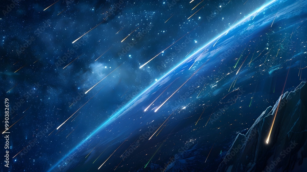 Mesmerizing Meteor Shower Lights Up the Night Sky Above the Ethereal ...