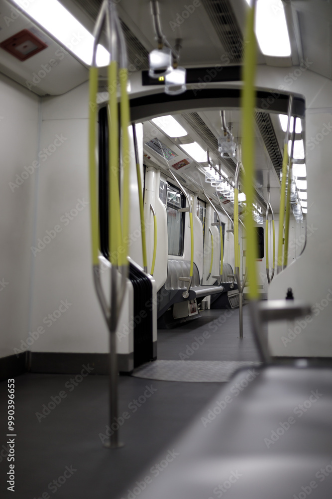 Subway platform of monorail public transportation in Kuala Lumpur. Mode ...