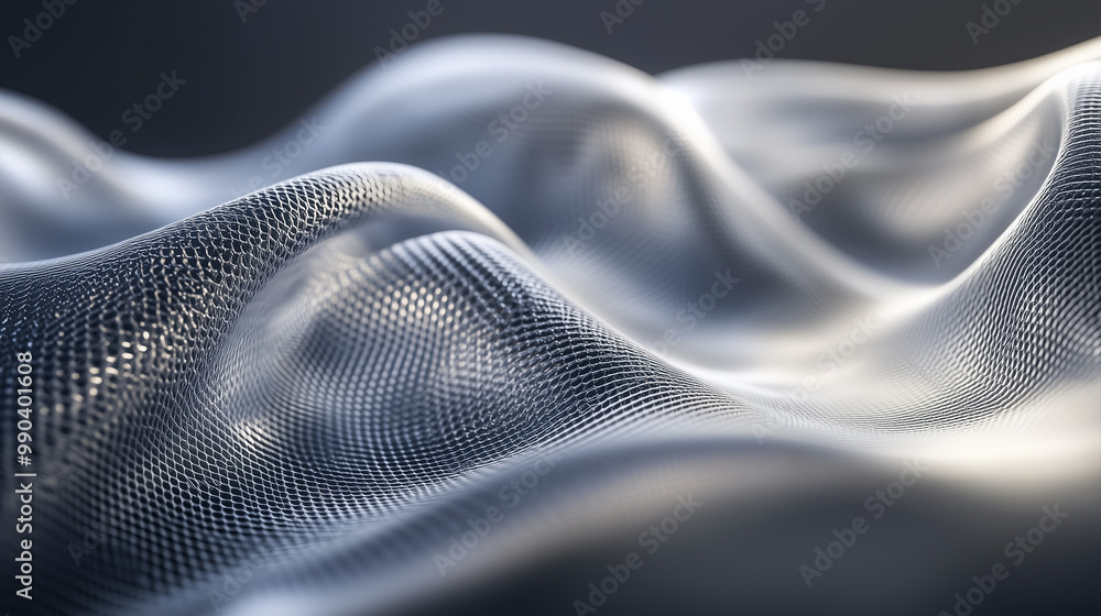 3D printed visualization of sound waves, bold, geometric patterns in ...