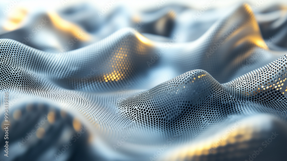 3D printed visualization of sound waves, bold, geometric patterns in ...
