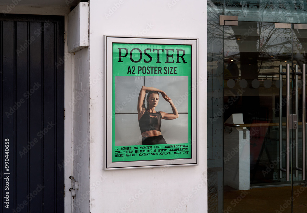 Mockup Of Customized Vertical Poster On Building Stock Template | Adobe ...