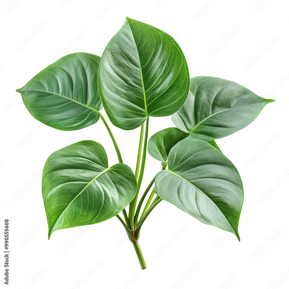 Green leaves of Homalomena plant (Homalomena Rubescens) the tropical ...