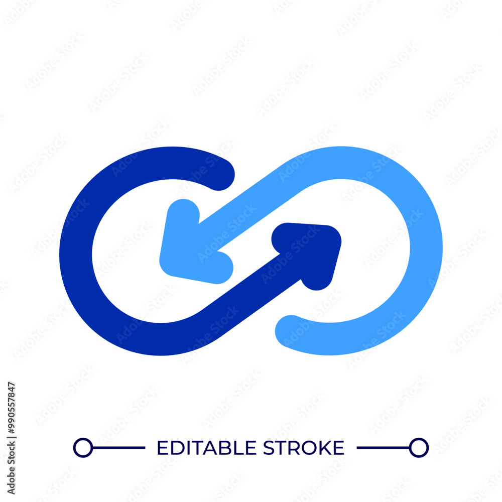 Infinite loop RGB color icon. Ongoing process. Seamless integration ...