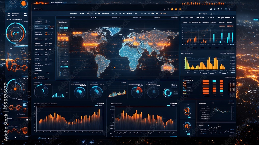 A financial dashboard layout with prominent GDP growth graphs ...