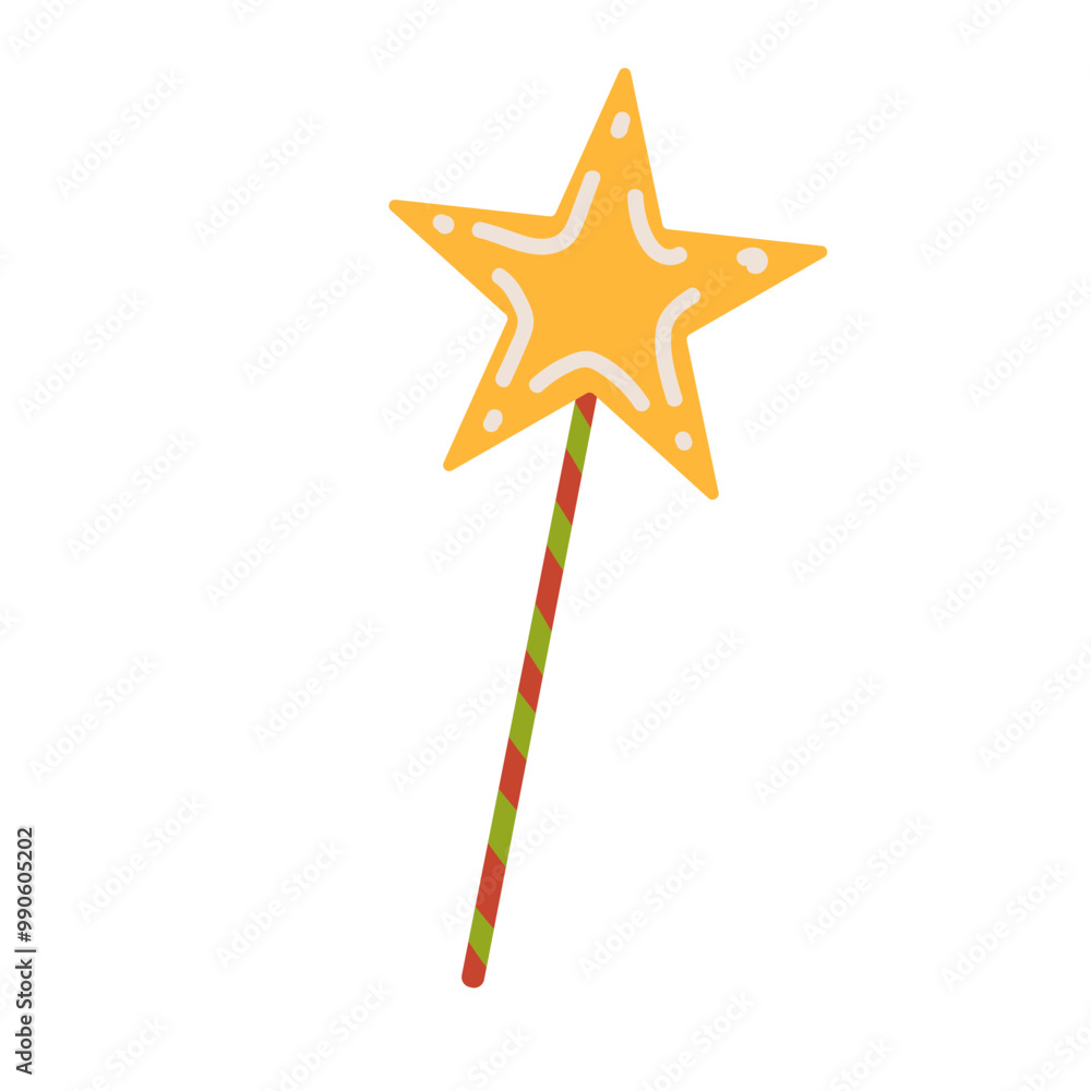 Decorative magic wand with a magic trace. Star shape magic accessory ...