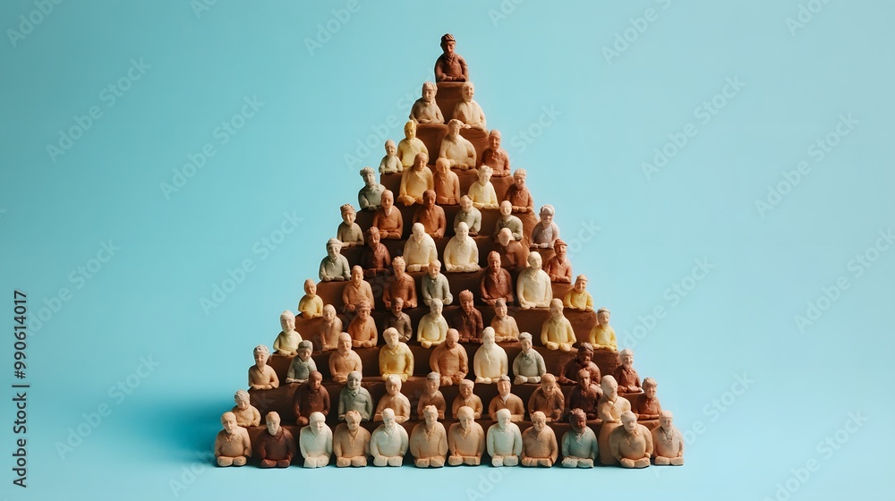 2. **Illustrate a detailed 3D clay model of a population pyramid ...