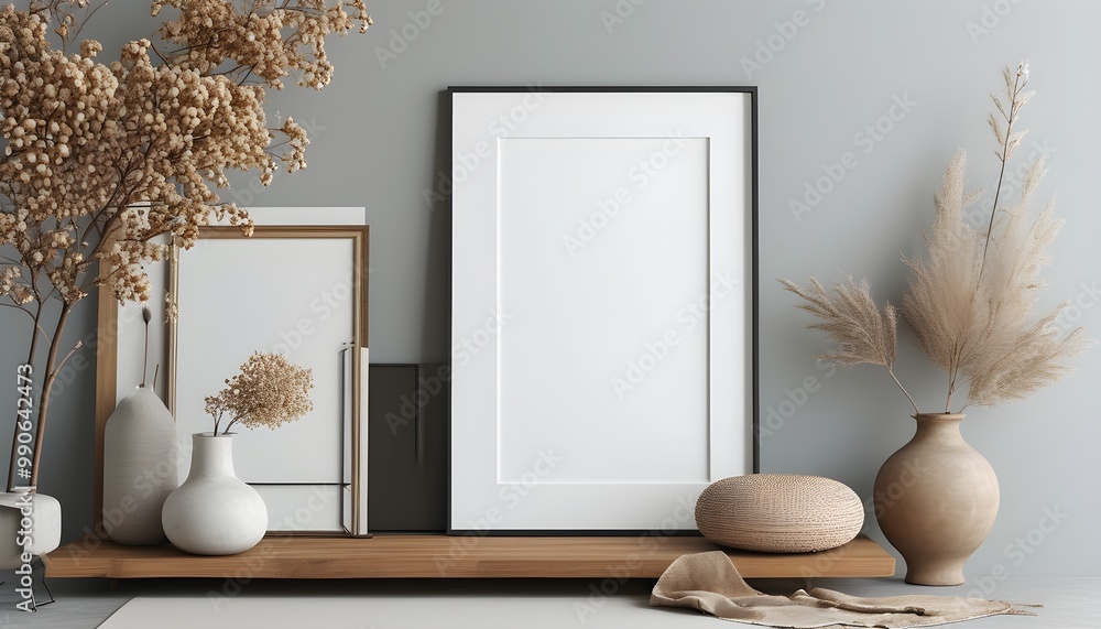Elegant simplicity in a frame mockup serving as an aesthetic backdrop ...