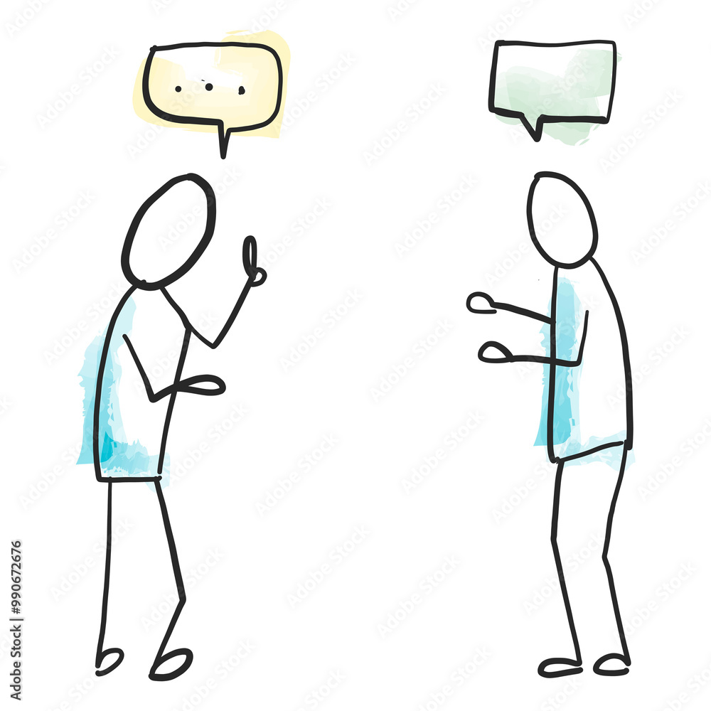 PNG two person talking, conversation doodle sticker in transparent ...