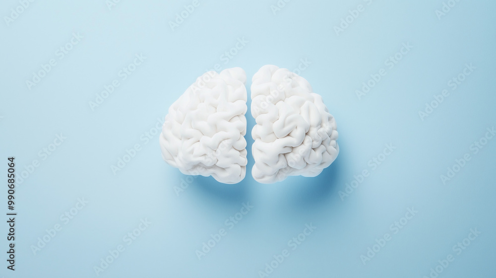 Brain Power: A white anatomical brain model, separated into two ...