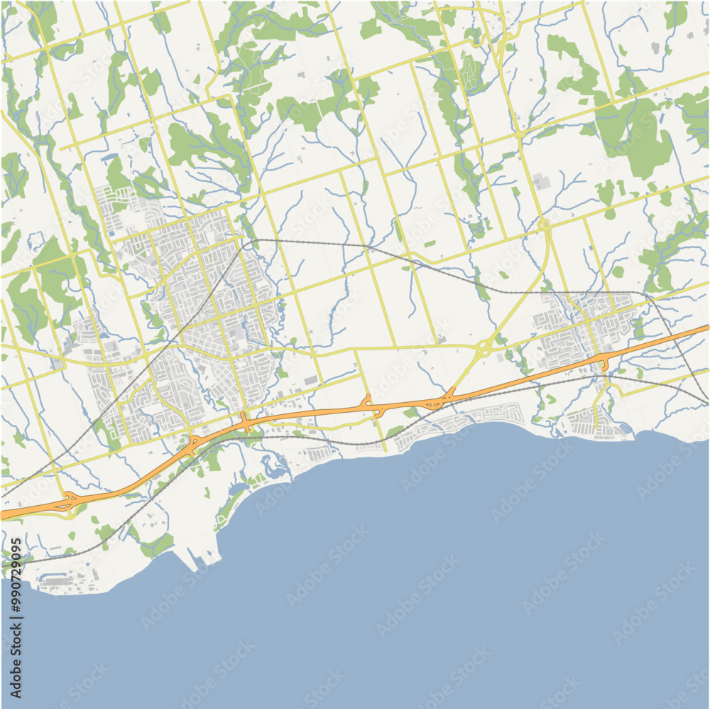 Map of Bowmanville - Newcastle in Canada in a normal road map style ...
