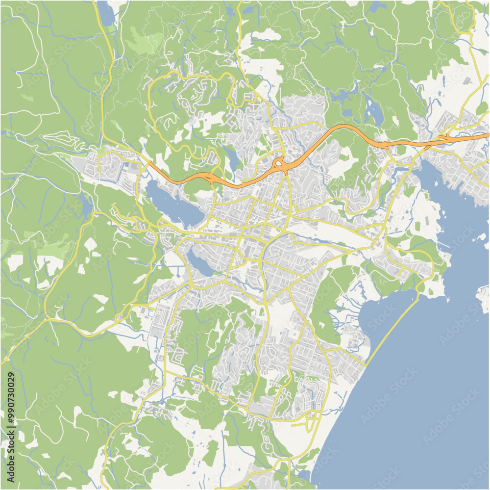 Map of Langford in Canada in a normal road map style. Contains layered ...