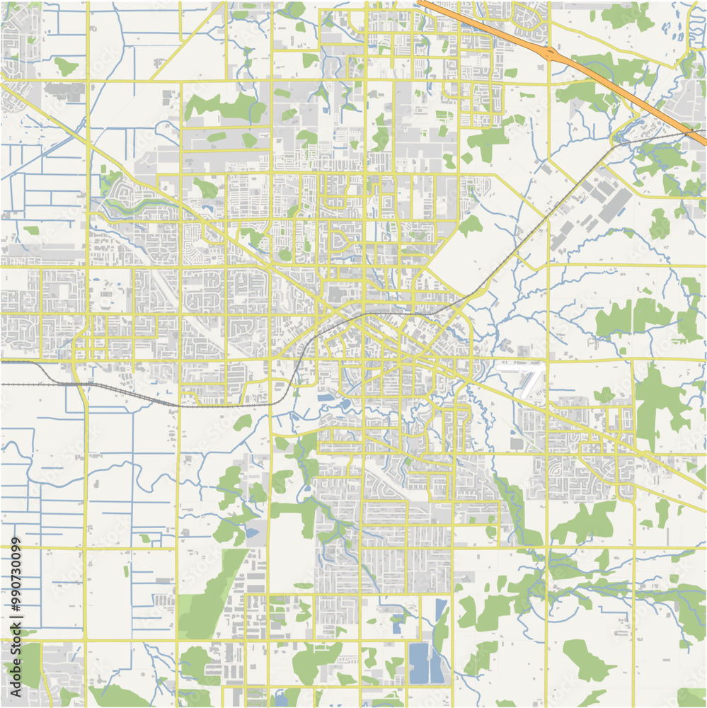 Map of Langley in Canada in a normal road map style. Contains layered ...