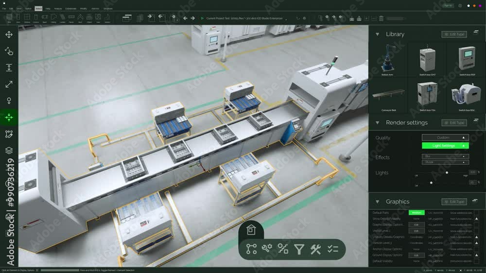 Screen Replacement Software Mockup: Advanced Manufacturing Factory: 3D ...