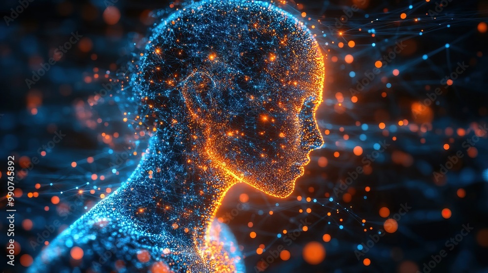 An AI process for data analysis is visualized with technology networks ...