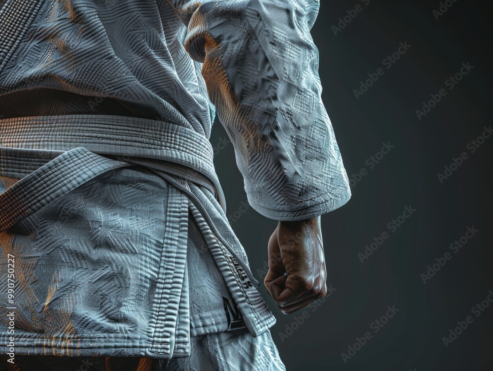 Wearing a traditional samurai judo gi, the martial artist is ready for ...