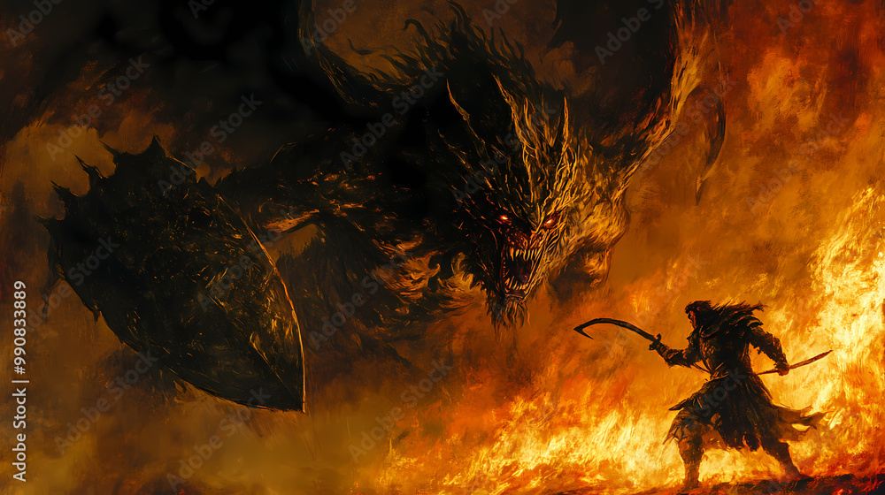 Myth of beowulf battling grendel ancient anglosaxon epic dark and ...