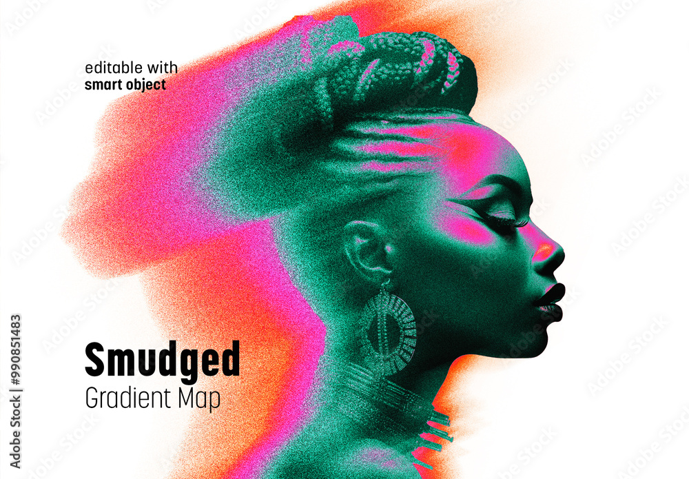 Smudged Gradient Map Effect Stock Template | Adobe Stock Smudged Gradient Map Effect Stock Template | Adobe Stock