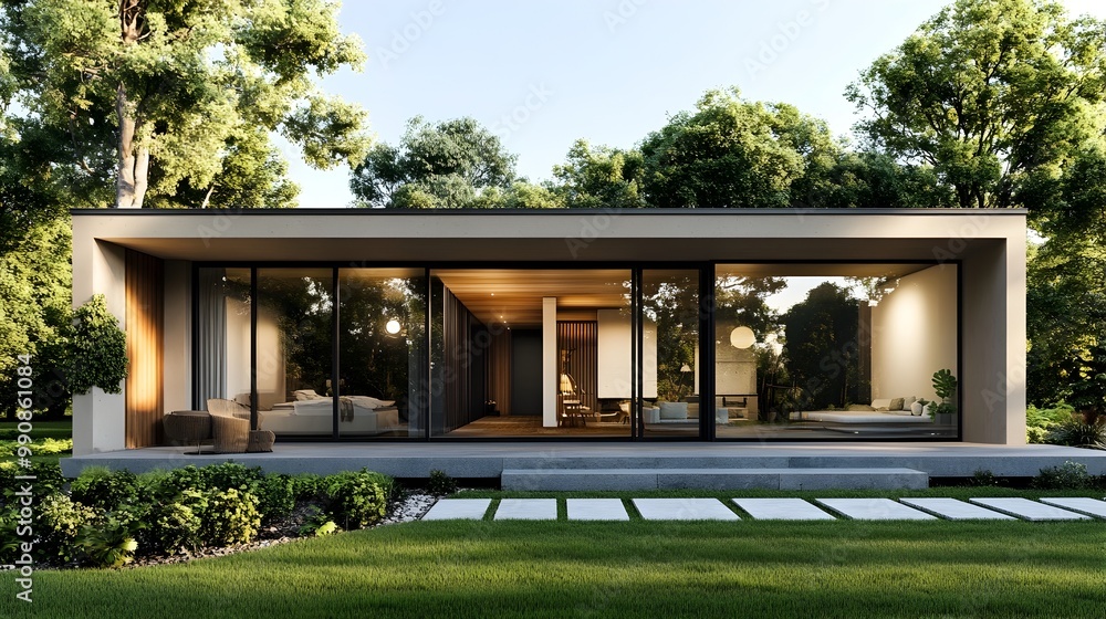 Elegant and contemporary minimalist house design featuring clean lines ...