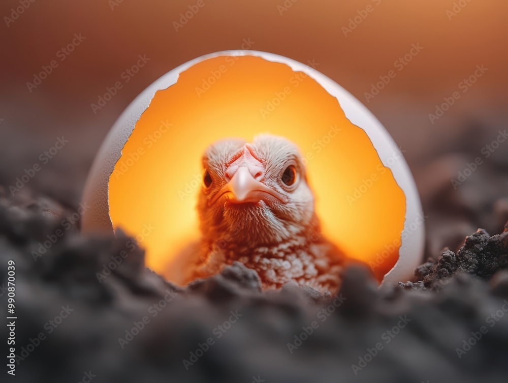 Cross-section of a chicken egg under incubation, illustrating the ...