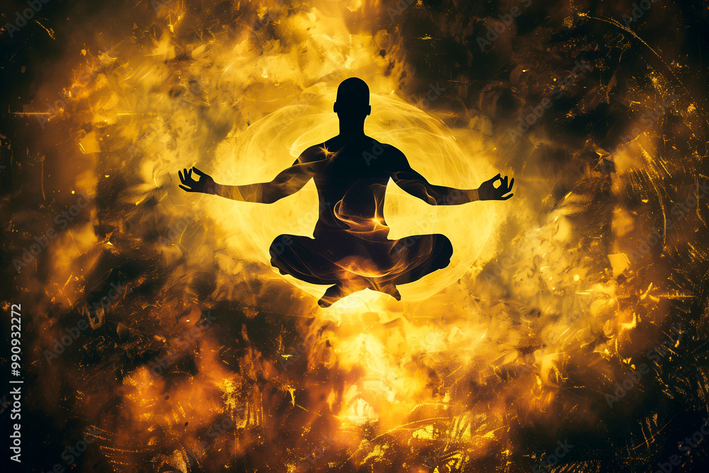 Human soul spirit levitation imagination higher intelligence silhouette ...