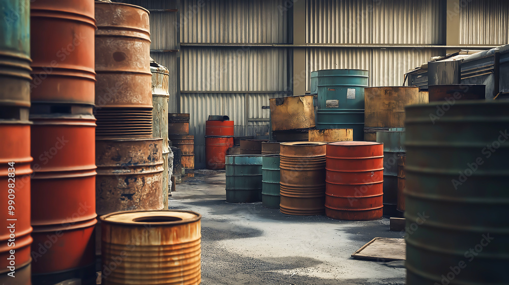 Storage facility for hazardous and toxic waste in an industrial factory ...