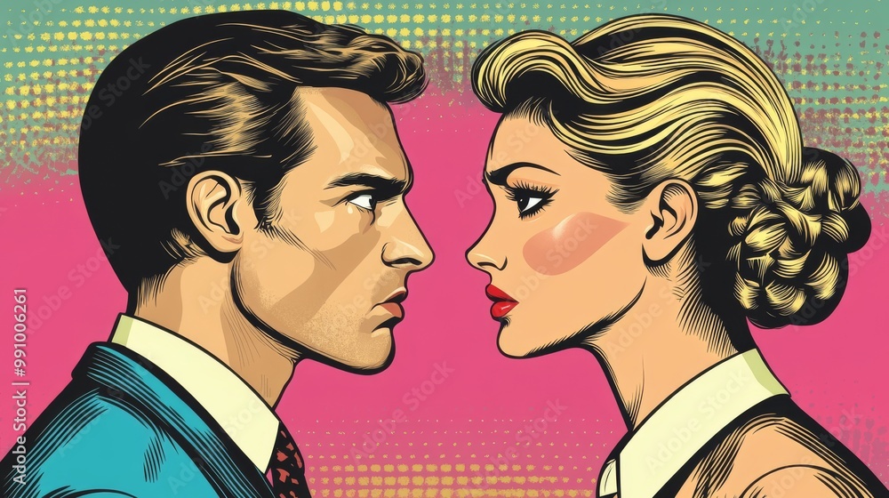 man vs woman, confrontation and competition. Gender inequality and the ...