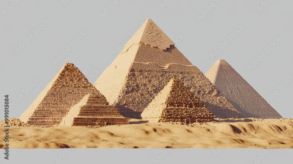 3D render of isolated Egyptian pyramids on a transparent background ...