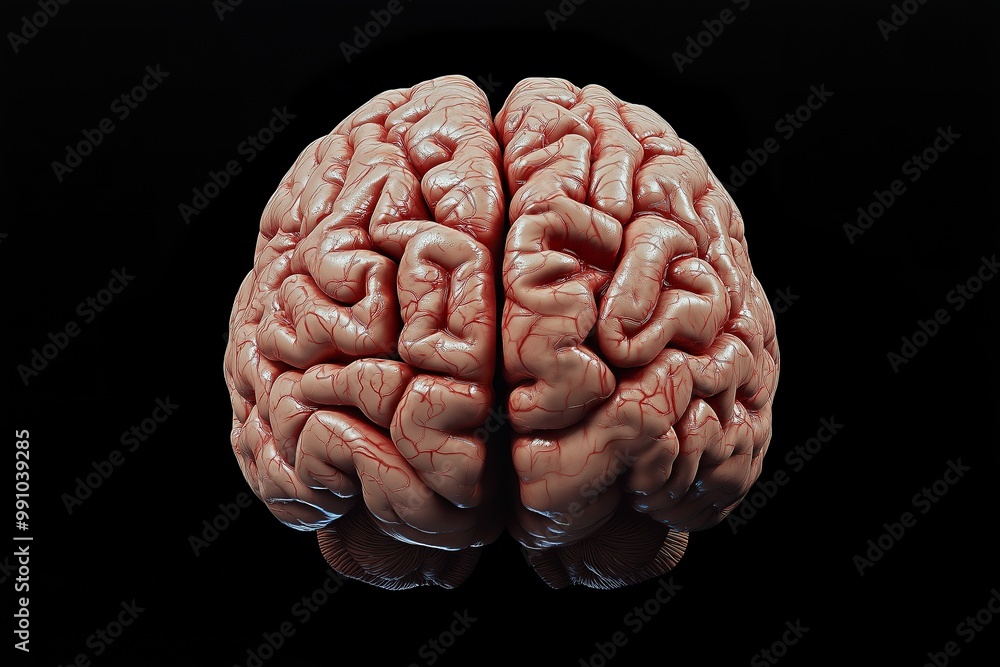Anatomically correct human brain showcasing intricate details ...