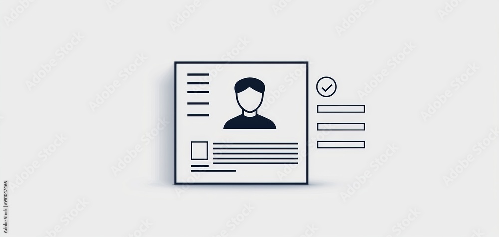 Minimalist Profile Icon with Professional Document and User Profile ...