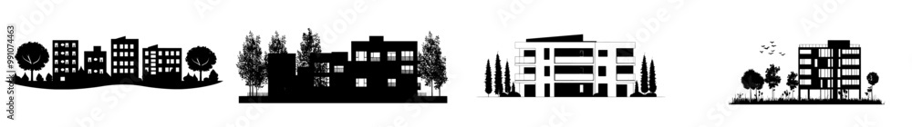 An illustration of a modern nursing home that features residential ...