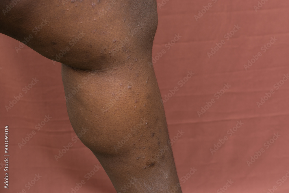 Eczema on brown skin, atopic dermatitis and prurigo nodularis on brown ...