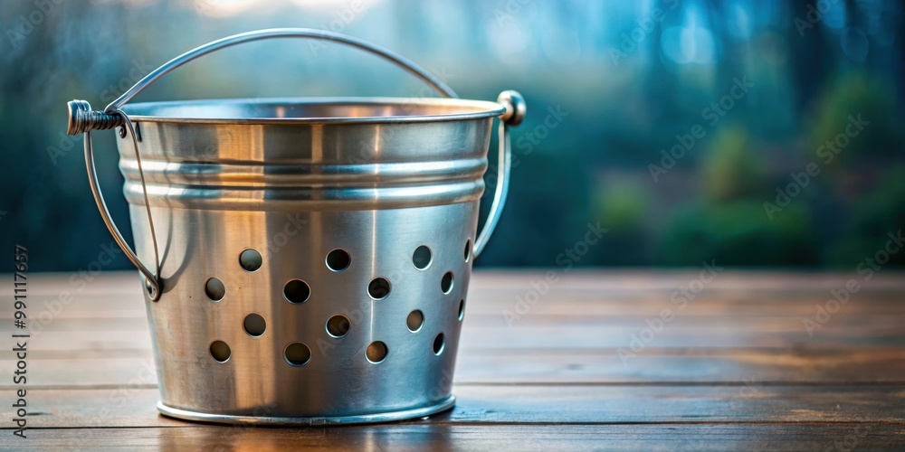 Bucket with holes for draining water , container, leaky, drainage ...