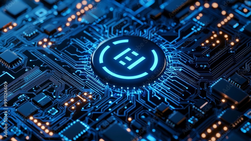 Concept of an Activate Technology Concept with a power symbol on a ...