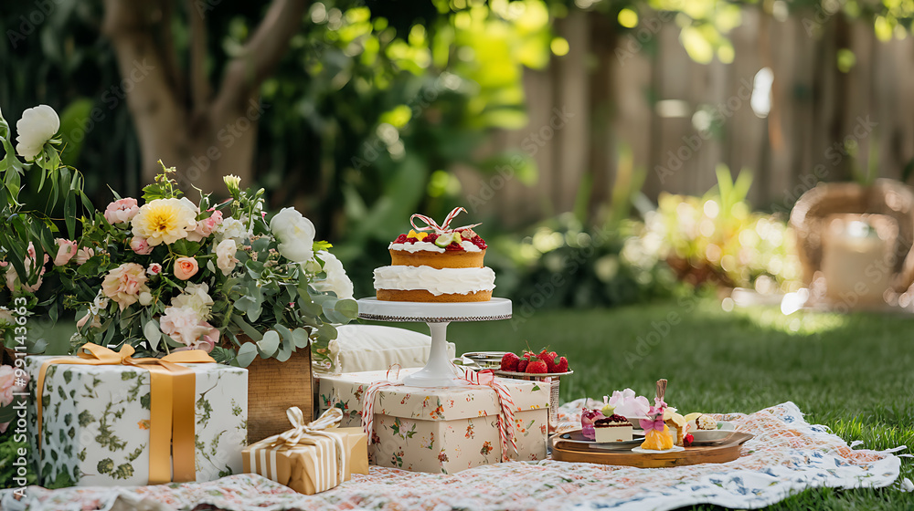 Charming background with a whimsical forest fairy village, featuring ...